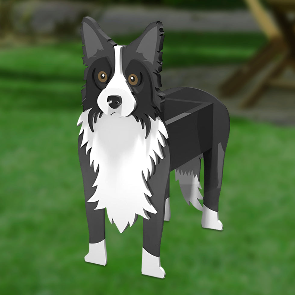 Pot de fleurs en forme de Border Collie – Petinhome.fr