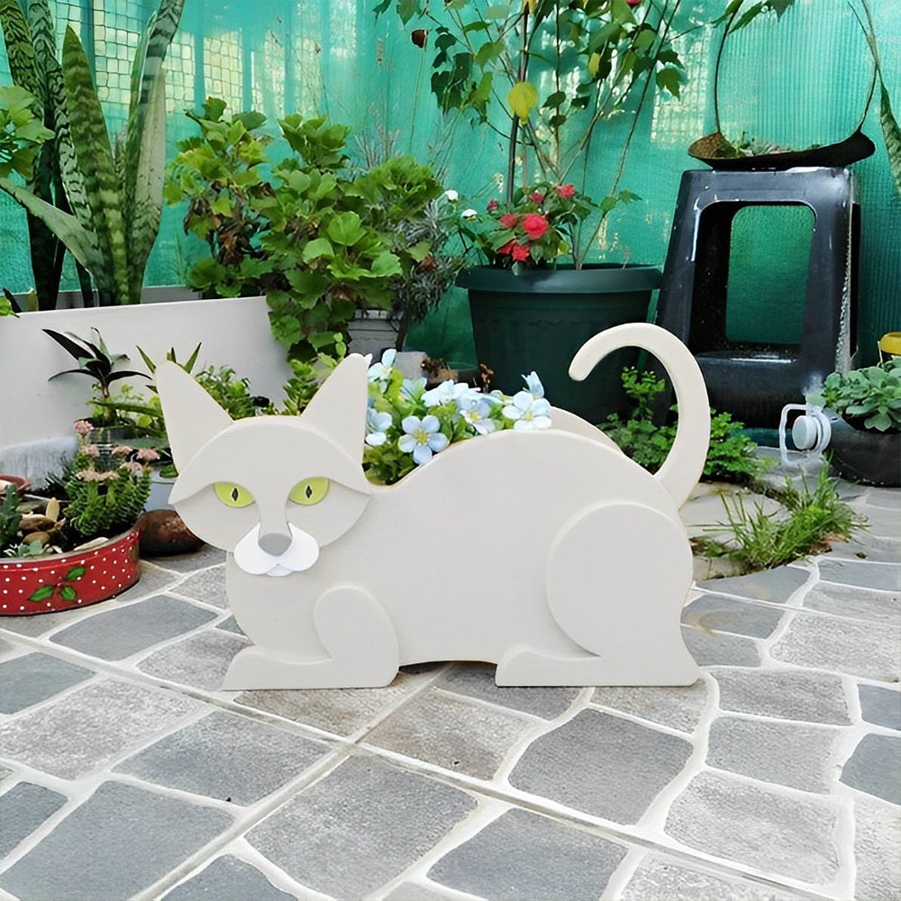 Pot de fleurs en forme de Chat Blanc – Petinhome.fr